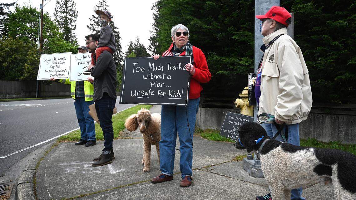 Lacey residents protest planned development along Hicks Lake | The Olympian